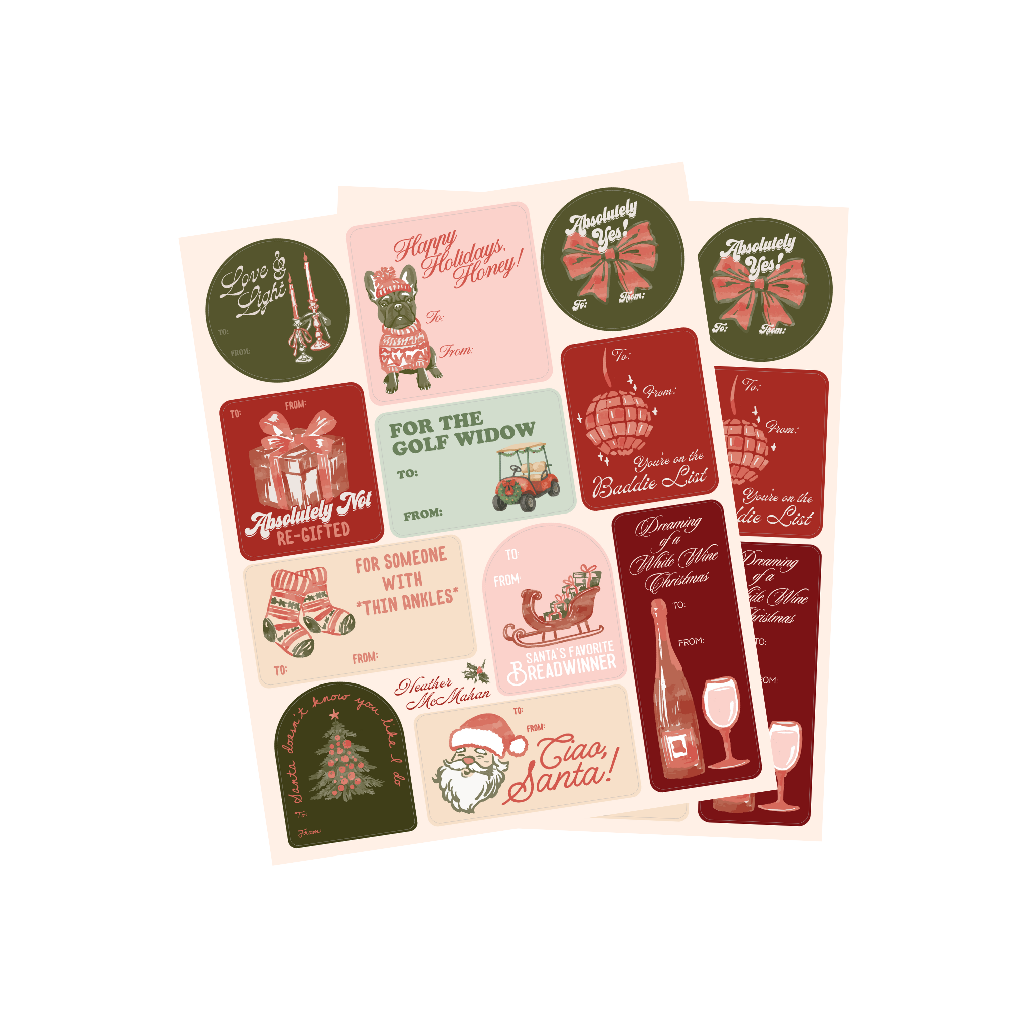 Gift Tag Sticker Sheets – Heather McMahan
